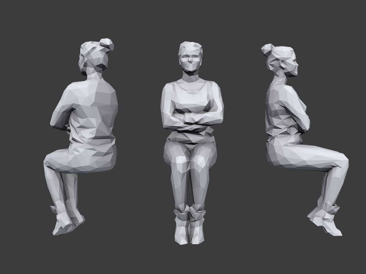 3D people sitting pack volume - TurboSquid 1239194