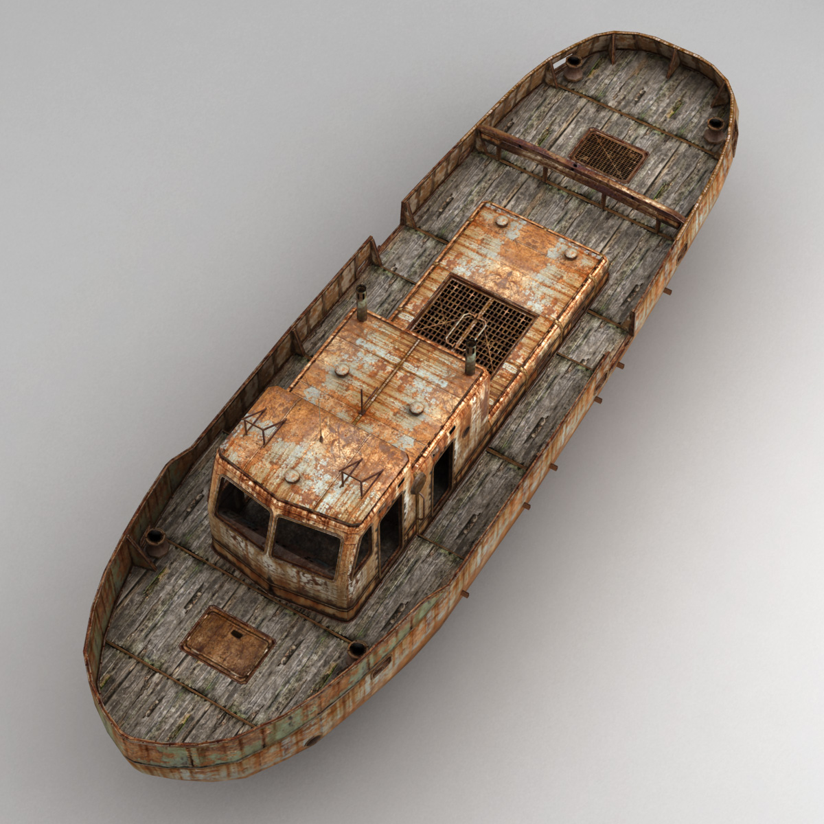 3d model rusty boat