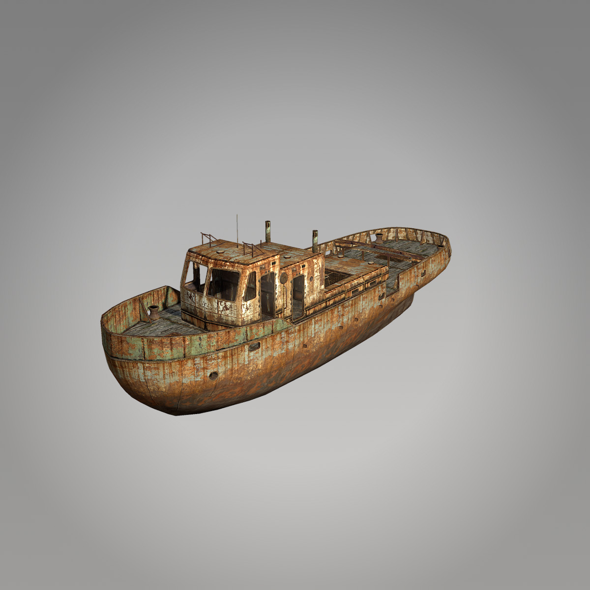 3d model rusty boat