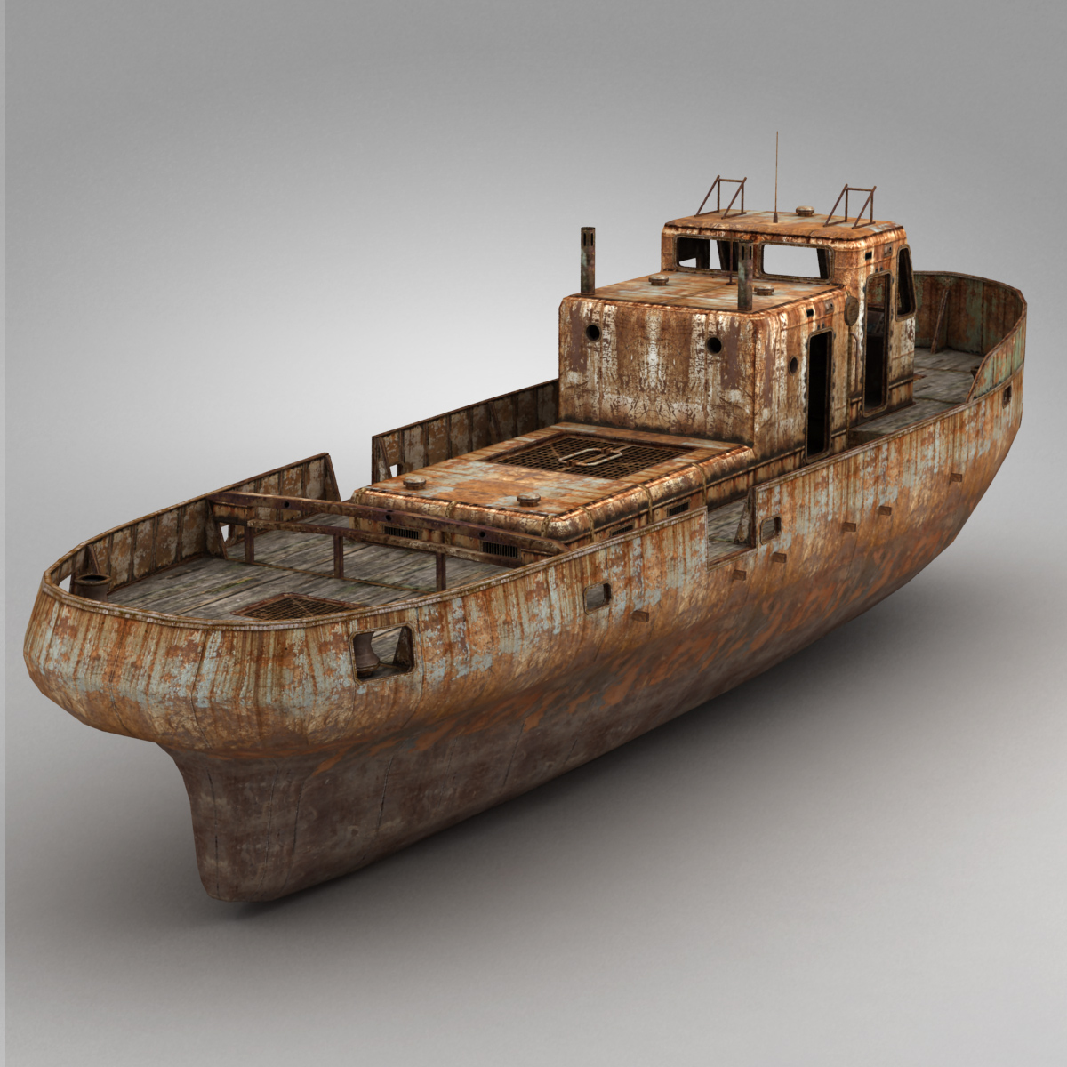 3d model rusty boat