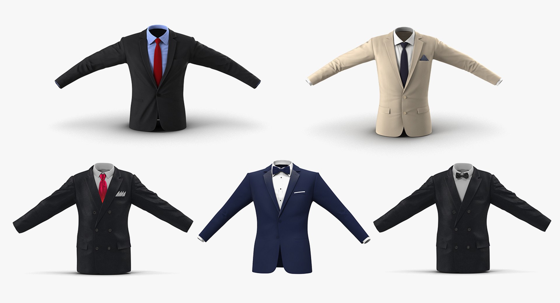 3D mens suit jackets 2 model - TurboSquid 1515468