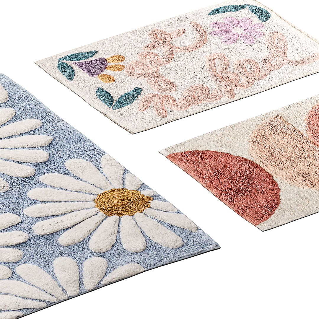 Bath Rugs Pack 2 3D Model - TurboSquid 1658686