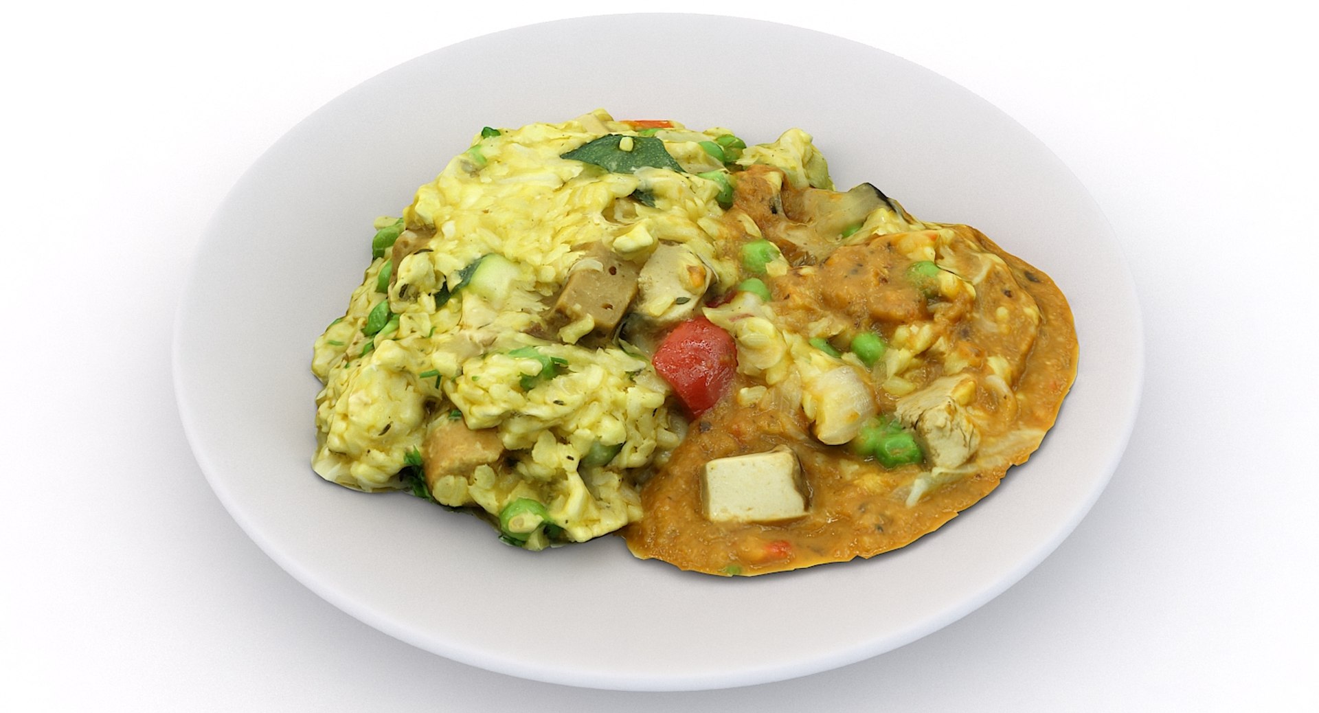 3D Vegetarian Lunch Meal Plate - TurboSquid 1422621