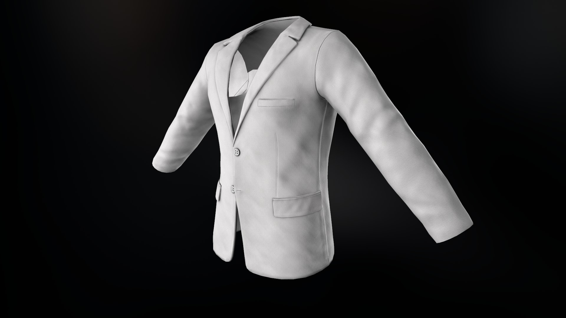 3D Model White Blazer Jacket - TurboSquid 1616066