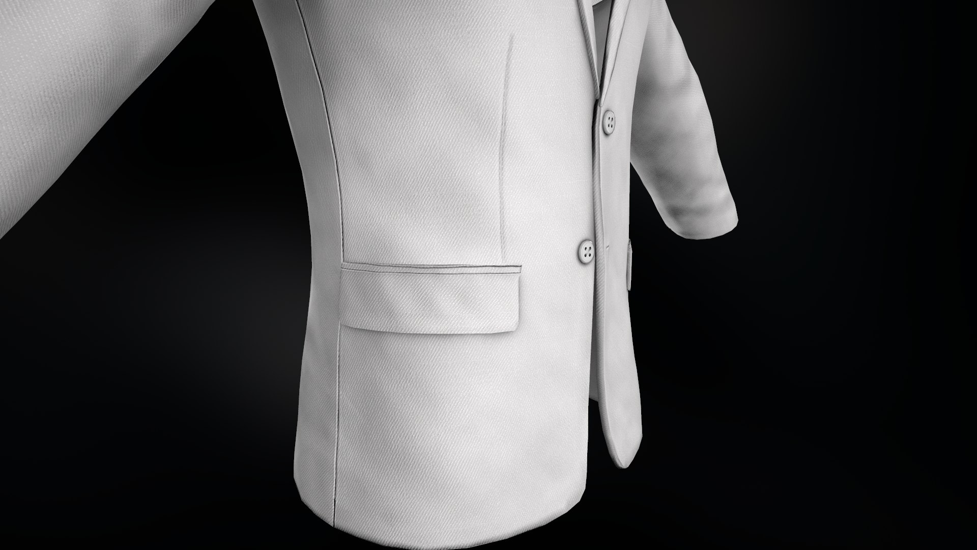 3D Model White Blazer Jacket - TurboSquid 1616066