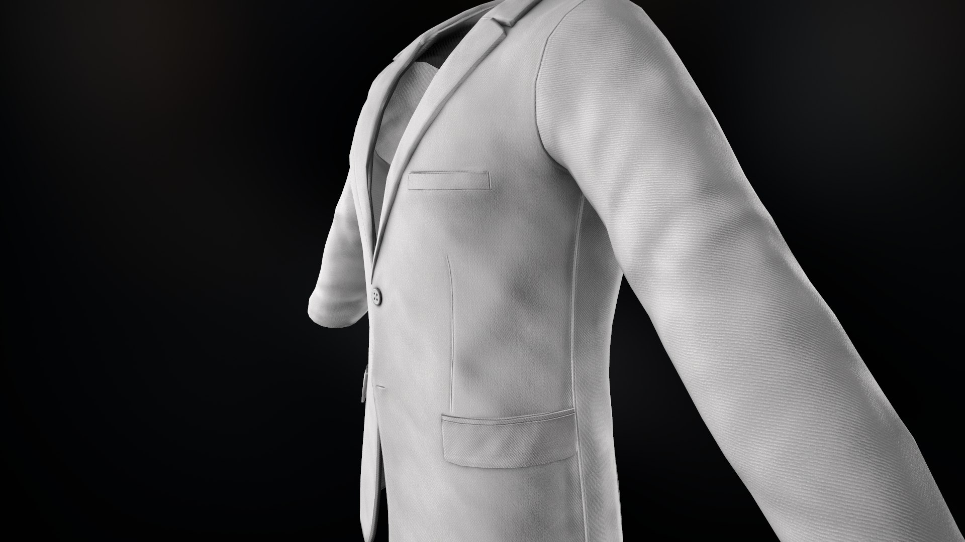 3D Model White Blazer Jacket - TurboSquid 1616066