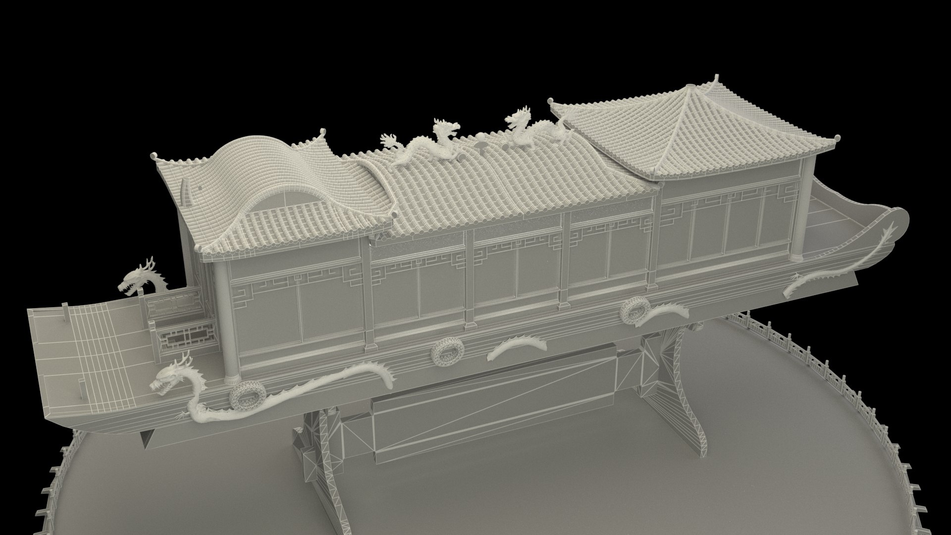 3D Model Chinese Dragon Boat - TurboSquid 1989708
