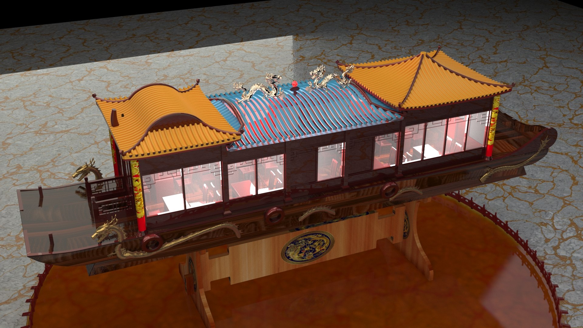 3D Model Chinese Dragon Boat - TurboSquid 1989708