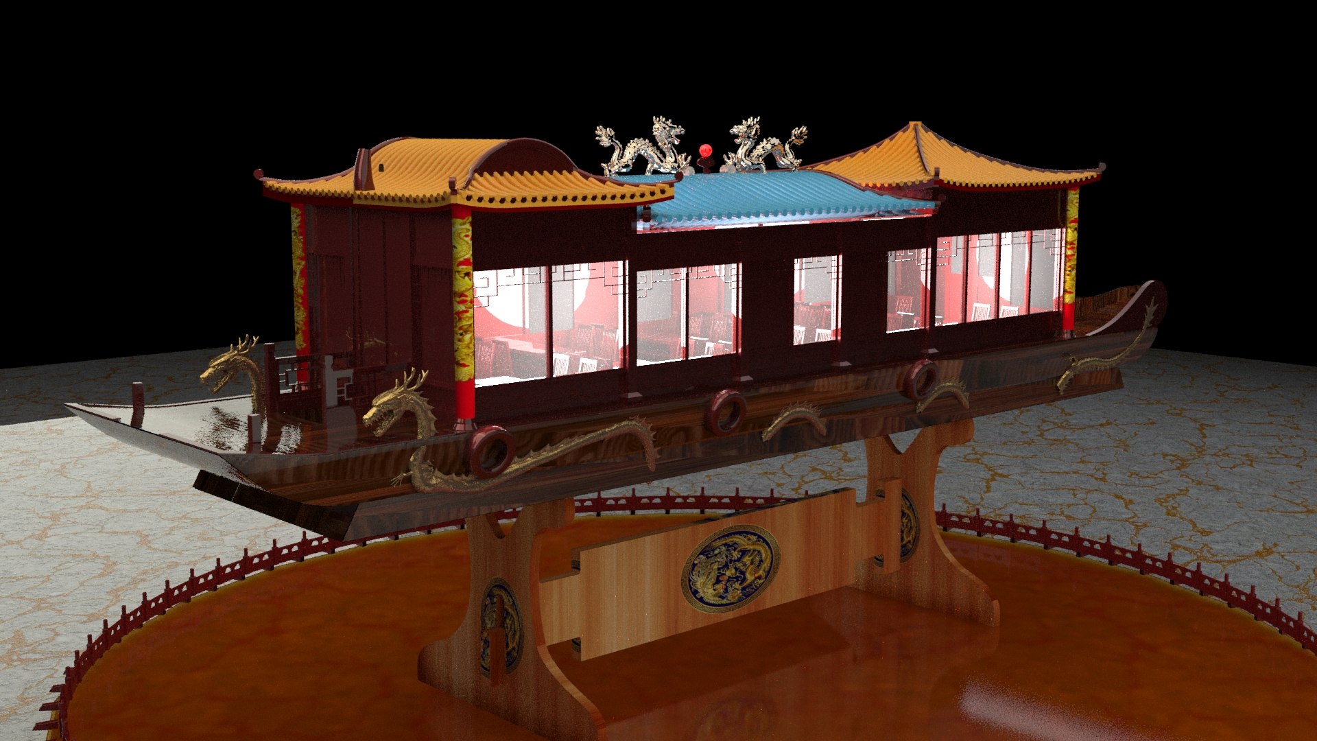 3D Model Chinese Dragon Boat - TurboSquid 1989708