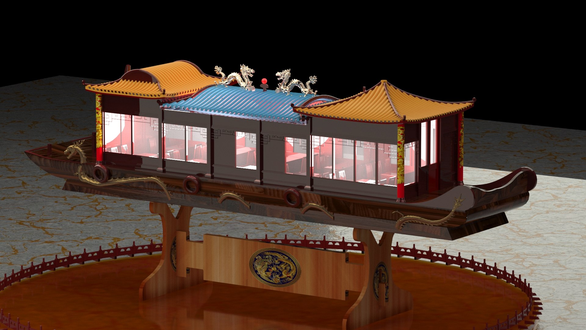3D Model Chinese Dragon Boat - TurboSquid 1989708