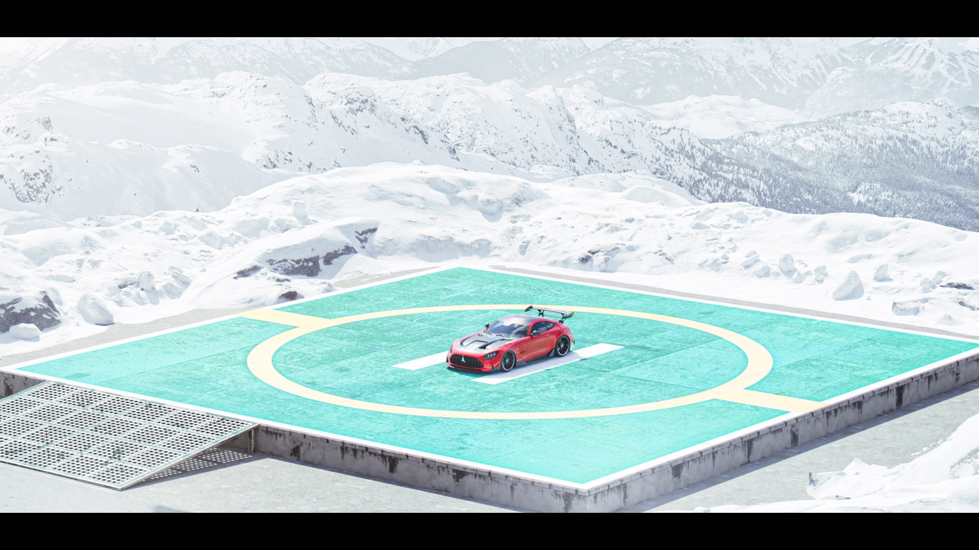 3D Realistic Helipad In Snowy Mountains - TurboSquid 2254740