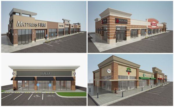 3D Strip-Mall Models | TurboSquid
