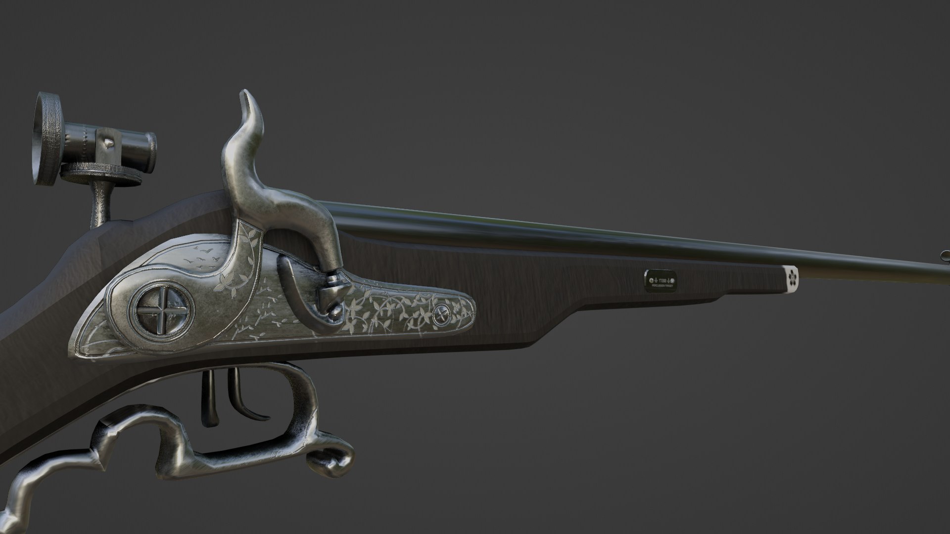 3D 1730 German Percussion Target Rifle Model - TurboSquid 1959073