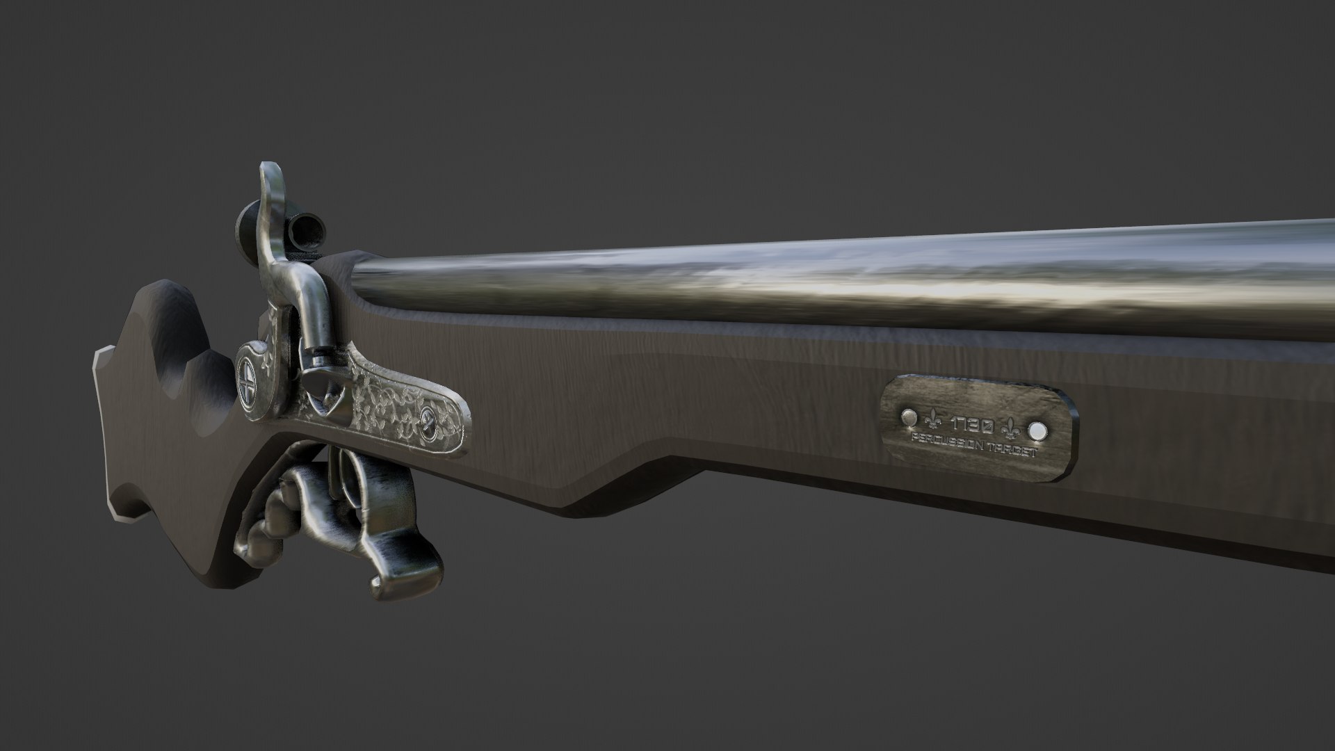 3D 1730 German Percussion Target Rifle Model - TurboSquid 1959073