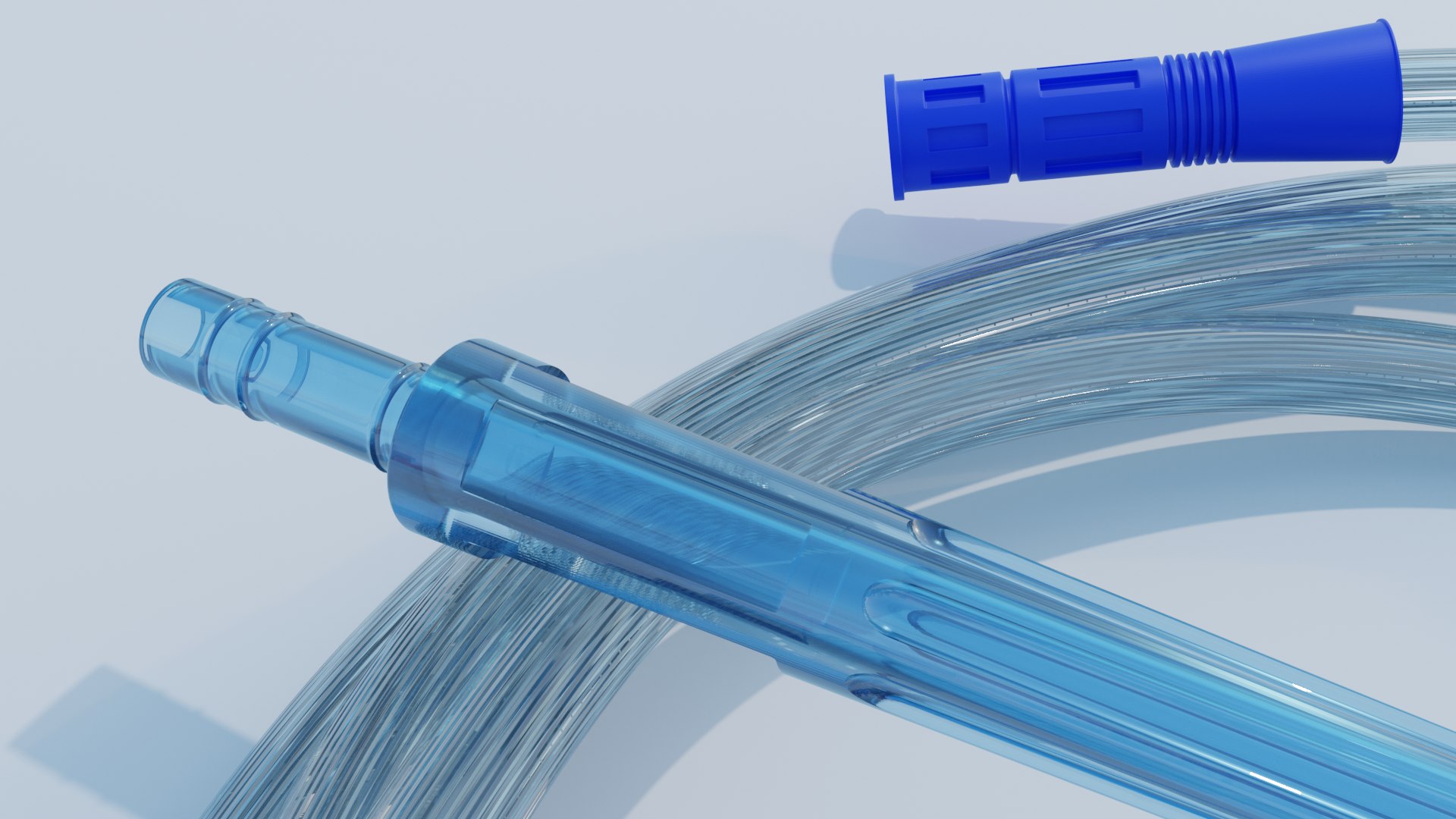 3D Yankauer Suction Tip And Tubing - TurboSquid 1856616