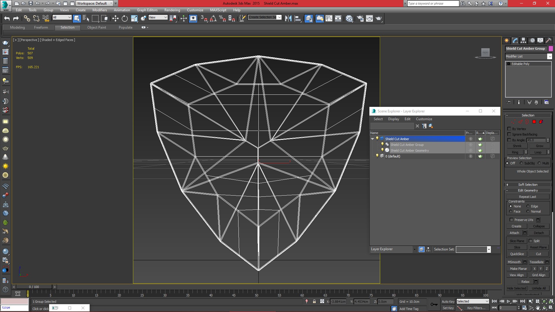 Shield Cut Amber Model - TurboSquid 1876369
