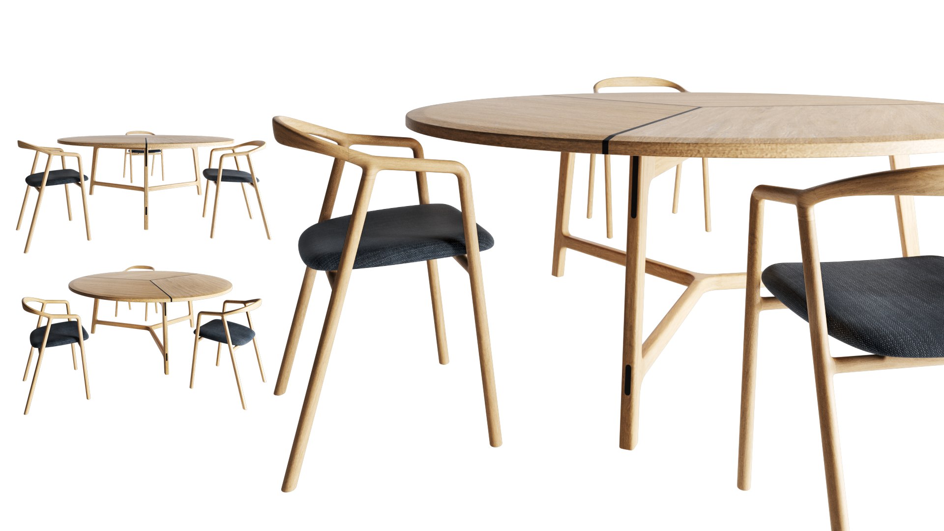 De Padova Mavari Table And Woak Brioni Chair 3D Model - TurboSquid 2148138