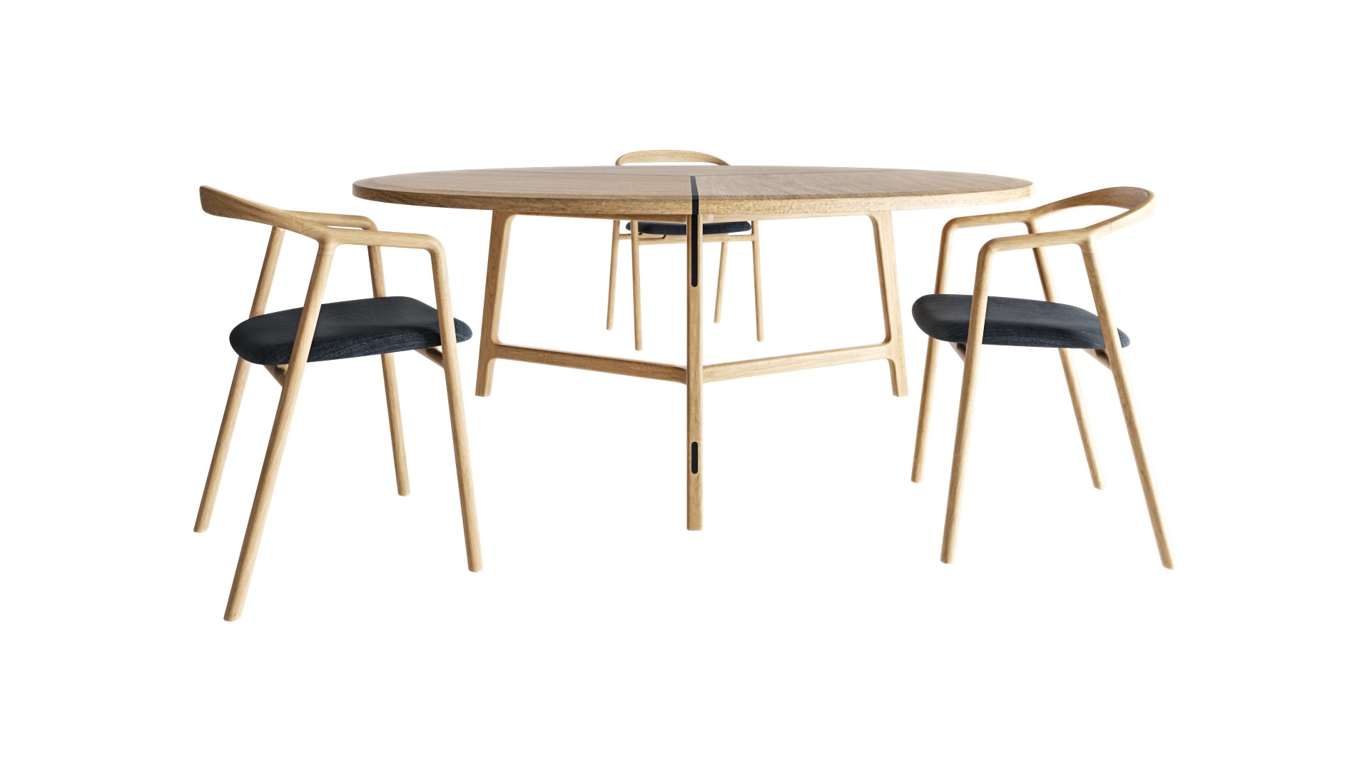 De Padova Mavari Table And Woak Brioni Chair 3D Model - TurboSquid 2148138