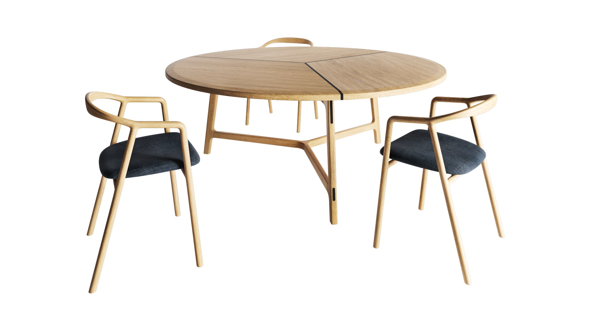 De Padova Mavari Table And Woak Brioni Chair 3D Model - TurboSquid 2148138