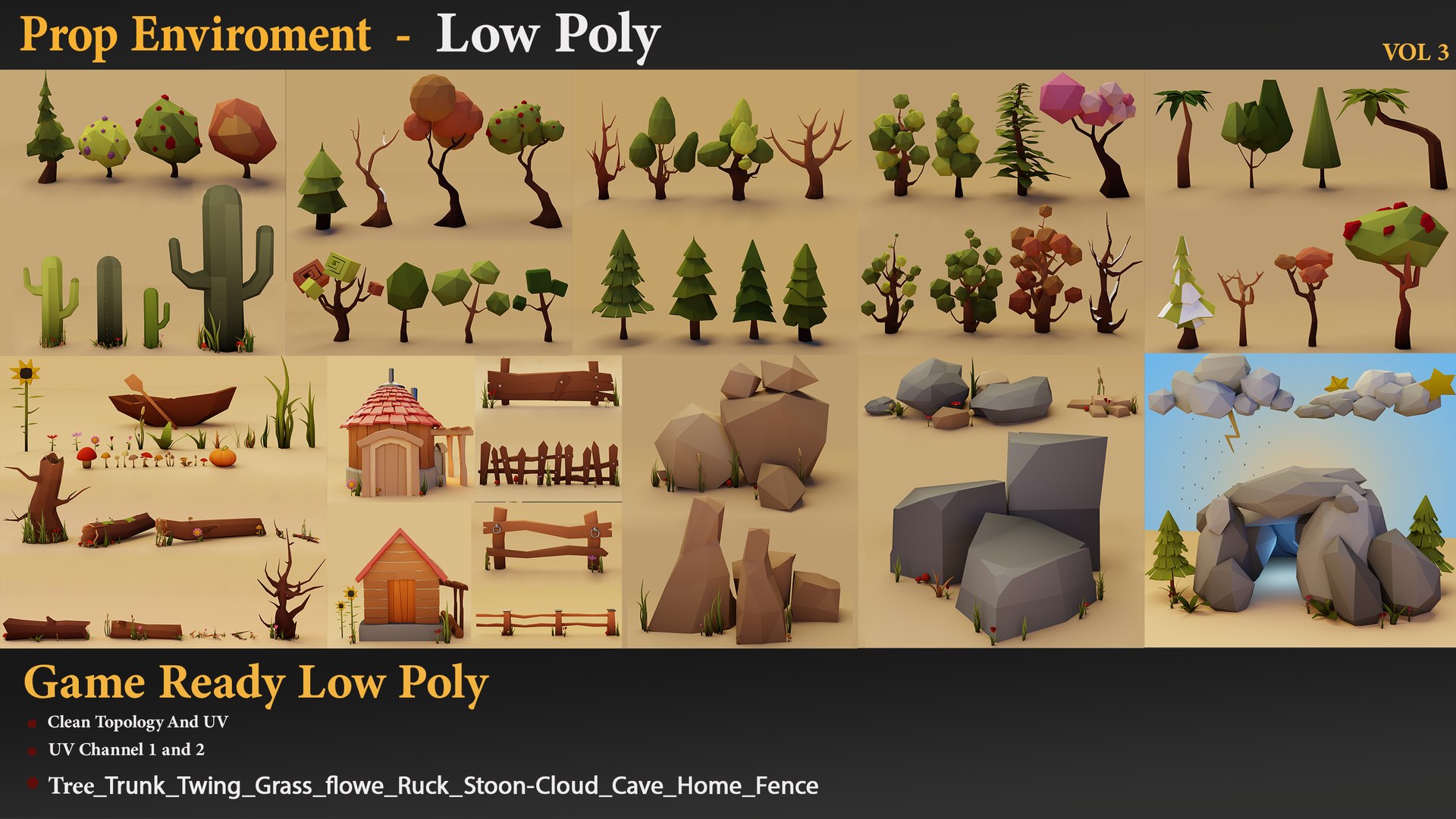3D Enviroment Low Poly Model - TurboSquid 2157869