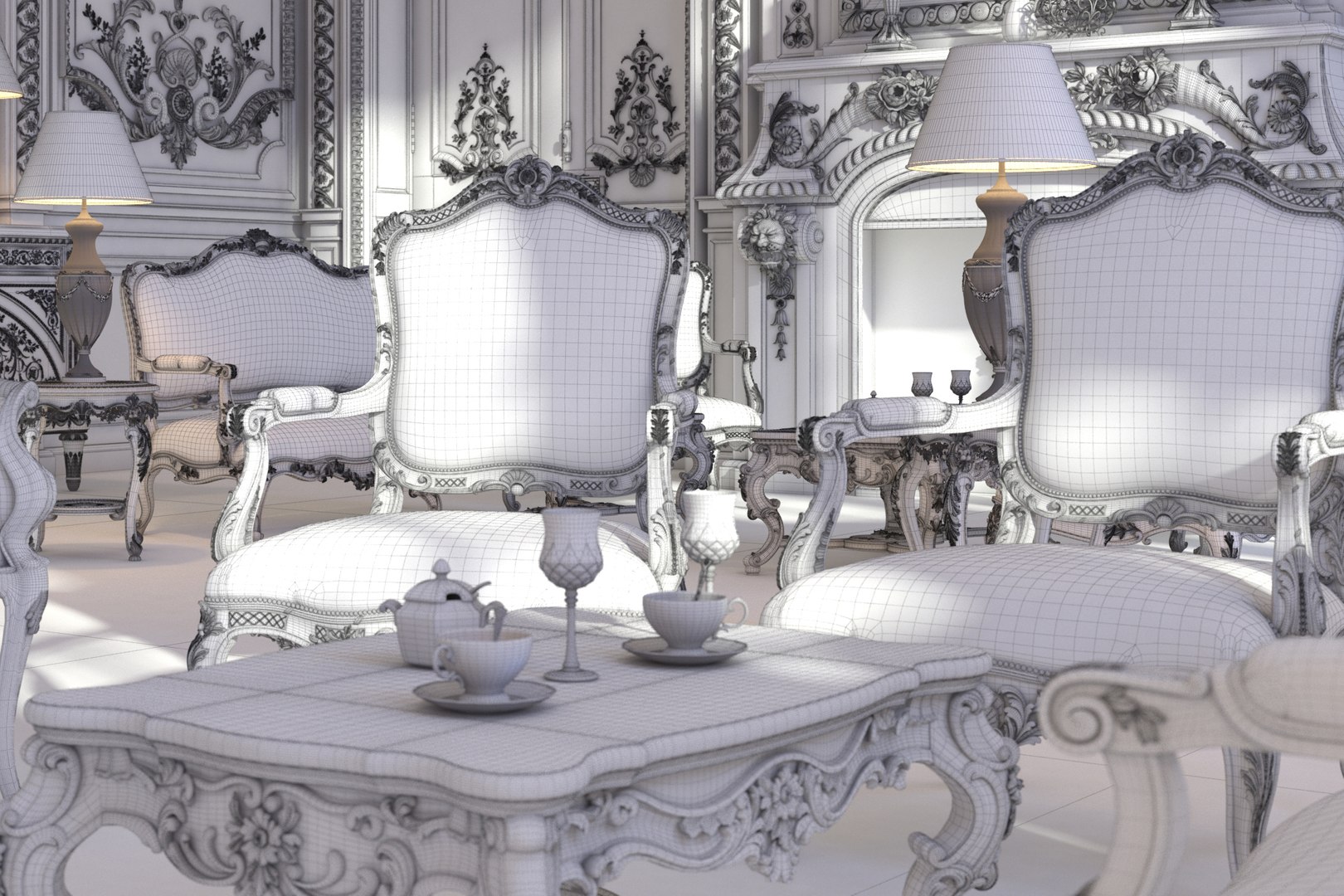 Interior Scene Vip Lounge 3d Max