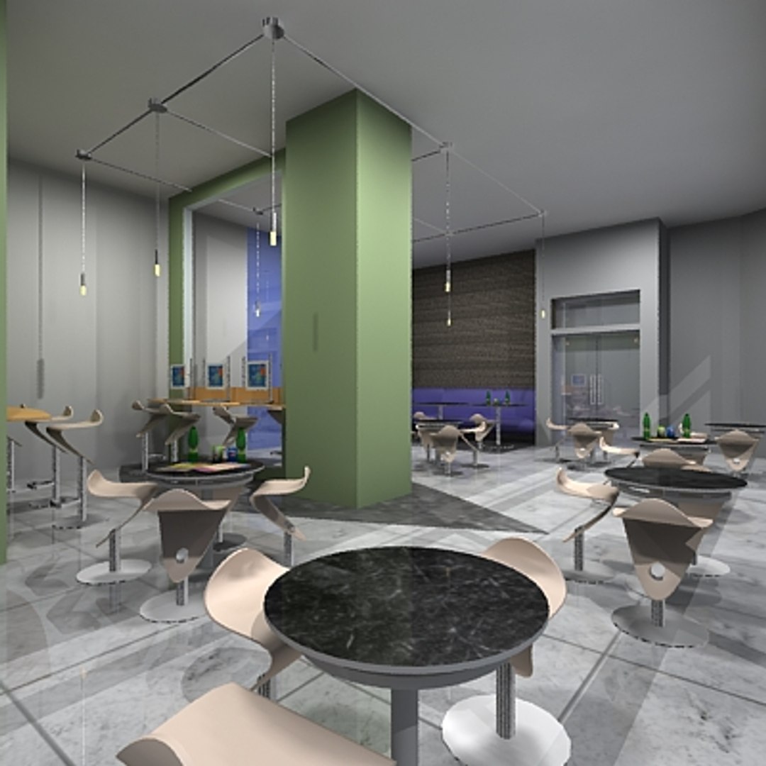 Cafe Scene 3d 3ds