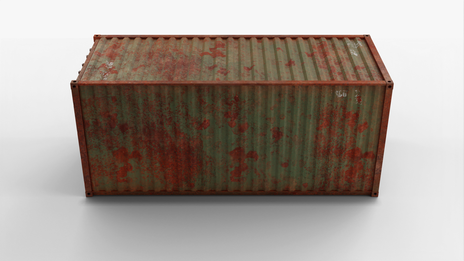 20Ft Cargo Container - Green - Rusted 3D model - TurboSquid 1942169