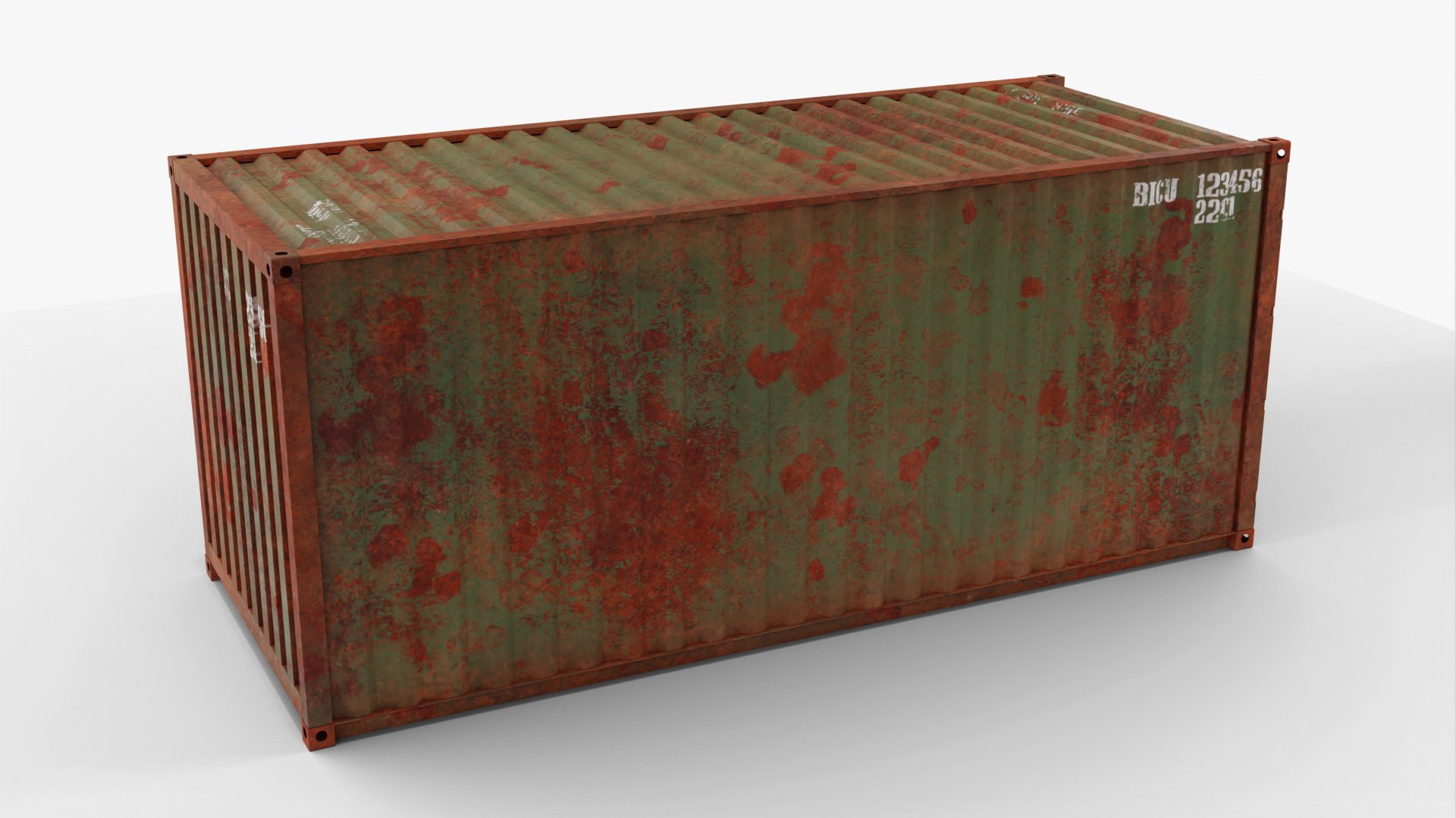 20Ft Cargo Container - Green - Rusted 3D Model - TurboSquid 1942169