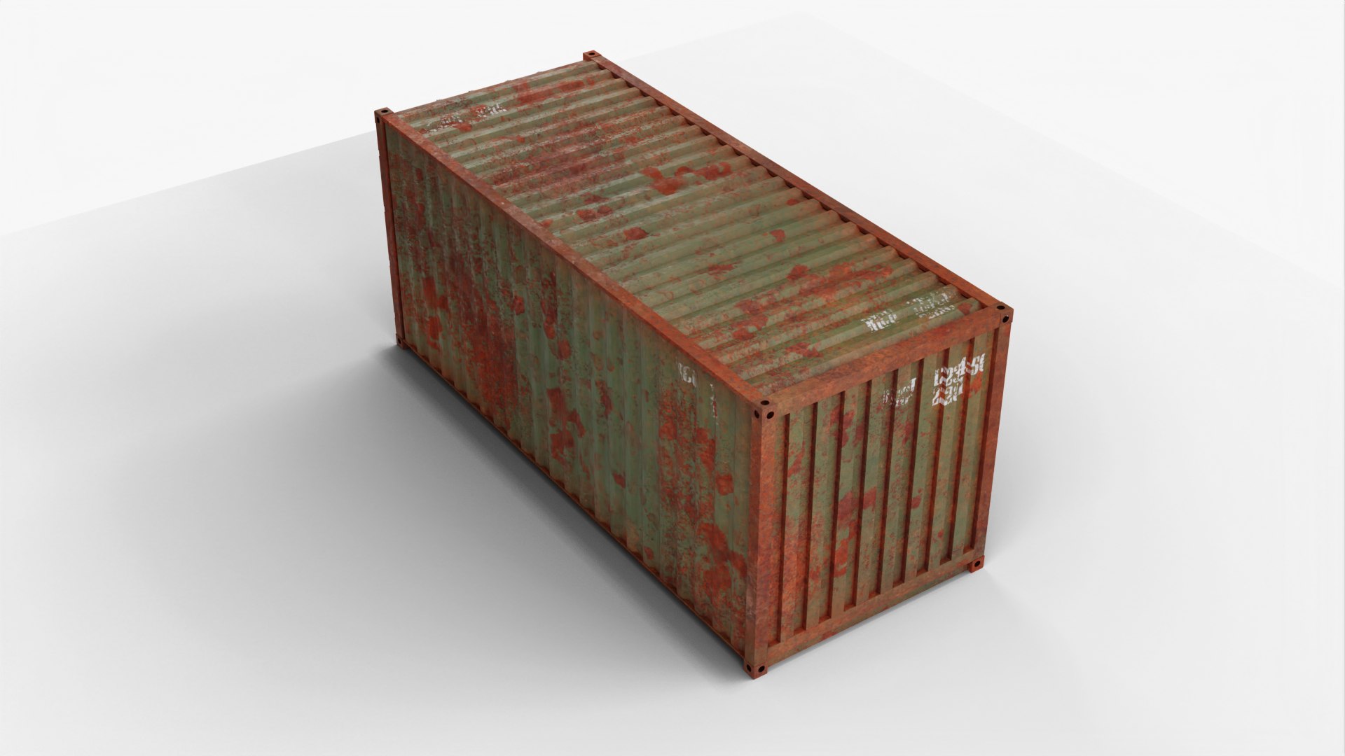 20Ft Cargo Container - Green - Rusted 3D Model - TurboSquid 1942169