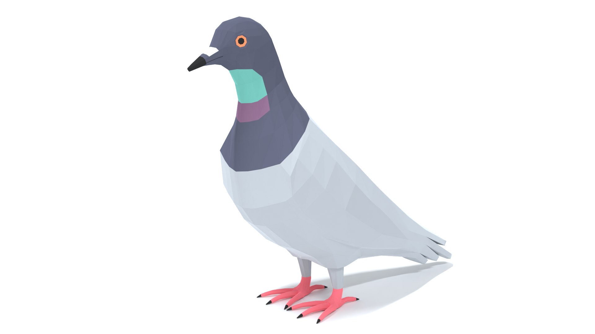 3D model Low Poly Cartoon Pigeon - TurboSquid 1853130