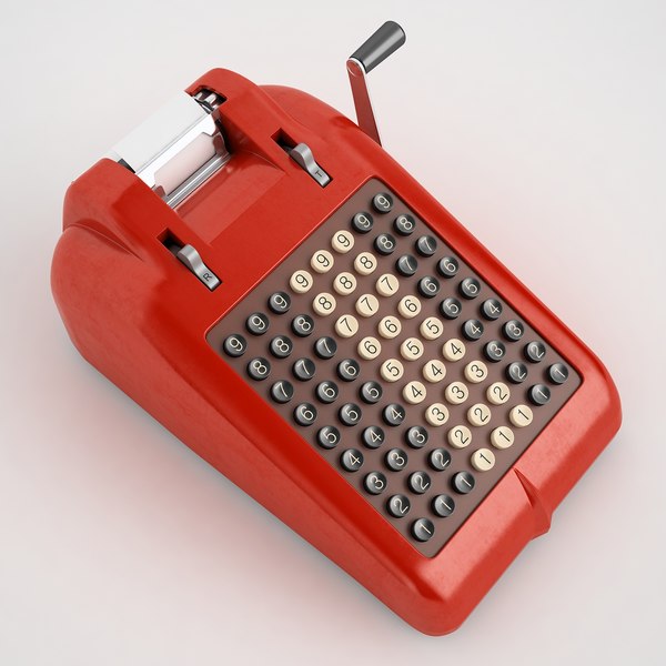 3D retro adding machine model - TurboSquid 1236832