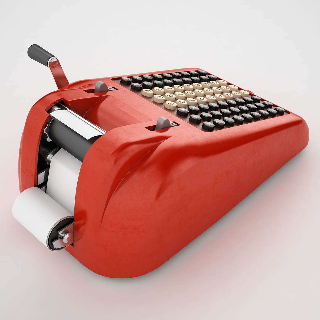 3D retro adding machine model - TurboSquid 1236832