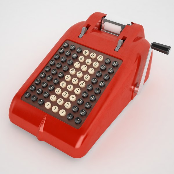 3D retro adding machine model - TurboSquid 1236832