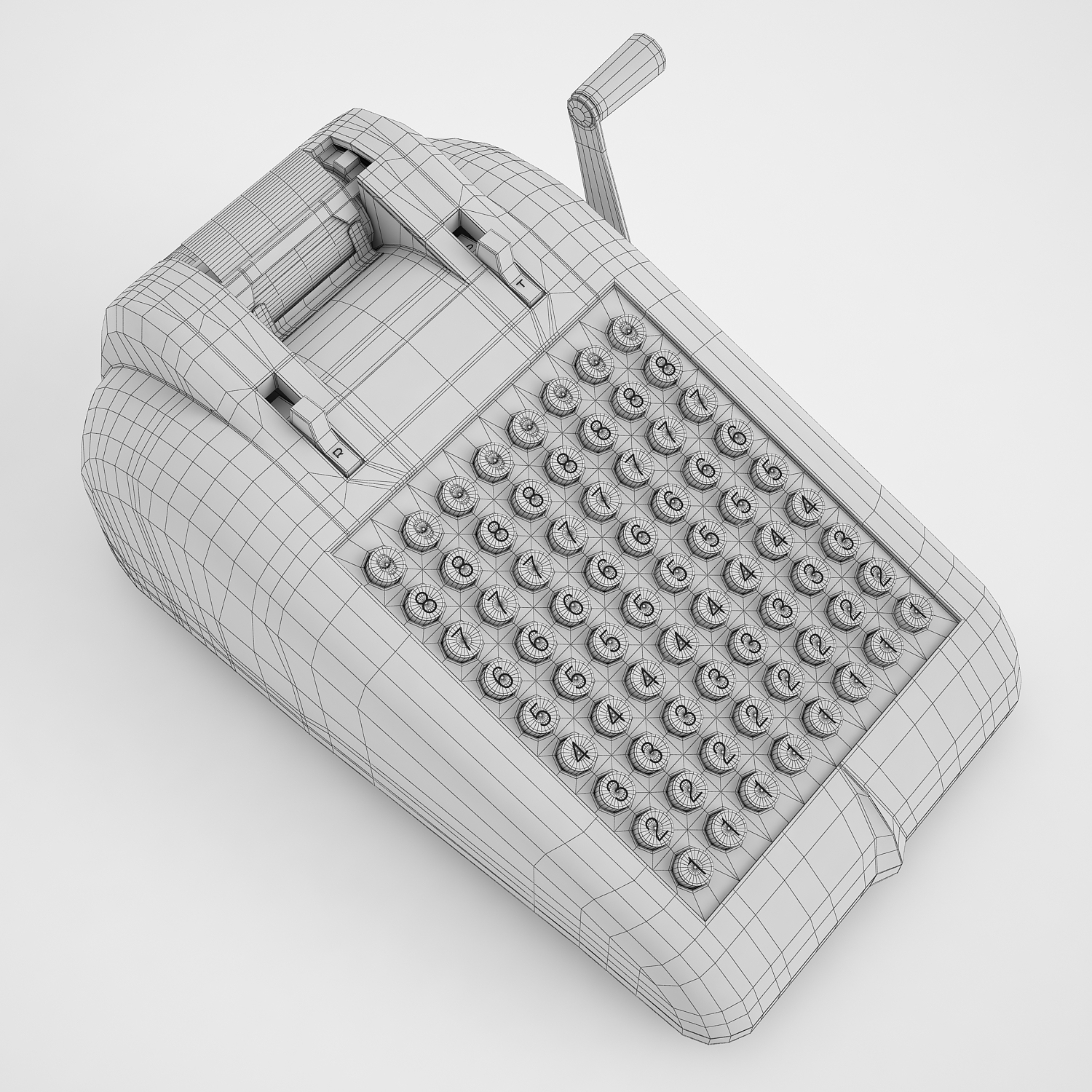 3D retro adding machine model - TurboSquid 1236832
