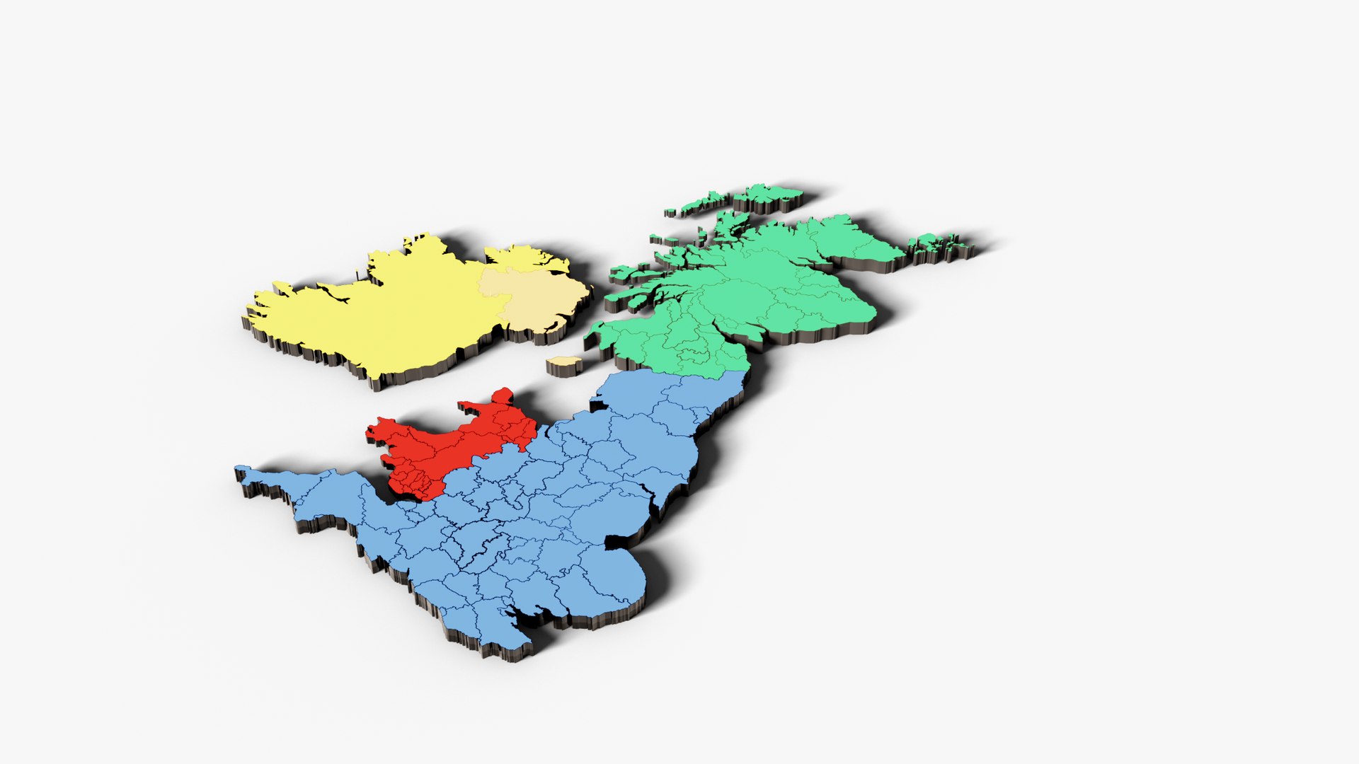 3D Model UNITED KINGDOM MAP LAYOUTS - TurboSquid 1835351