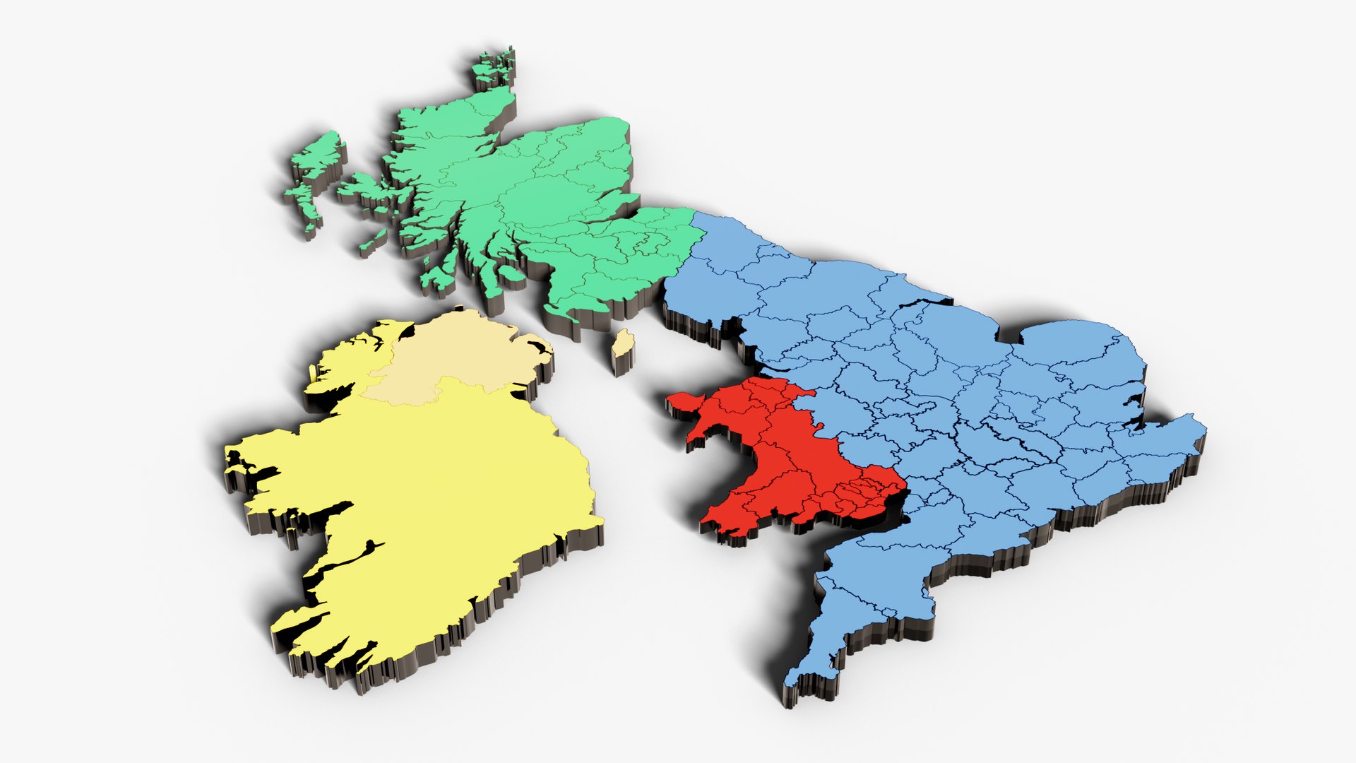 3D Model UNITED KINGDOM MAP LAYOUTS - TurboSquid 1835351