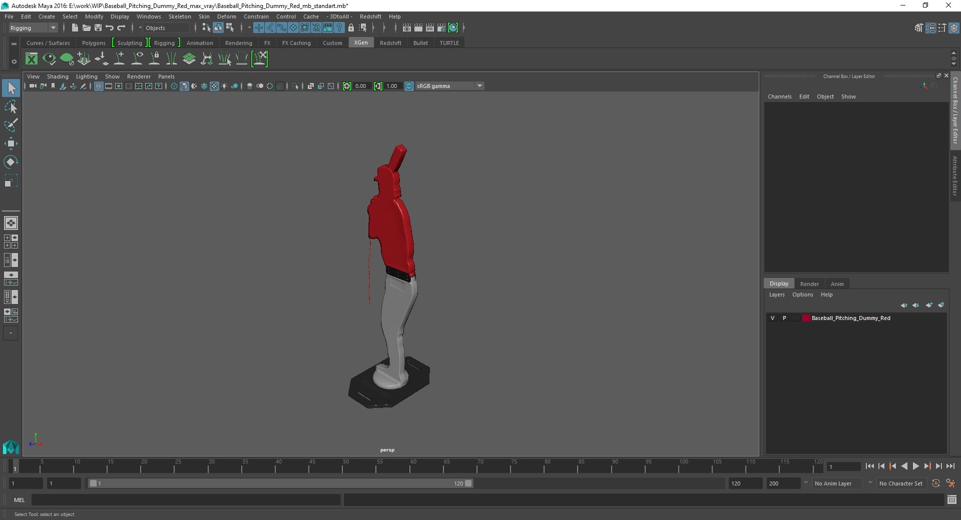 3D Baseball Pitching Dummy Red - TurboSquid 2244944