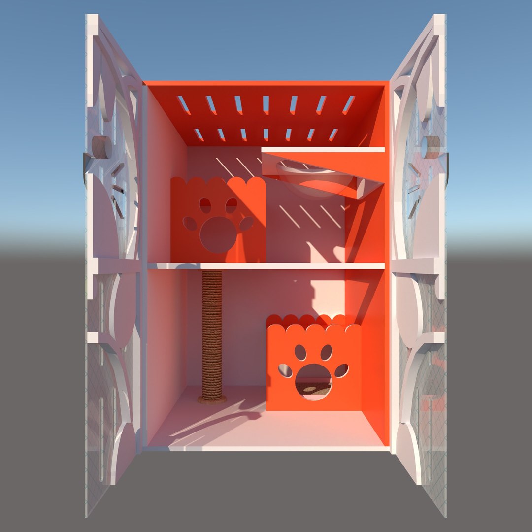 Orange Cat House 3D Model 3D Model - TurboSquid 2373931