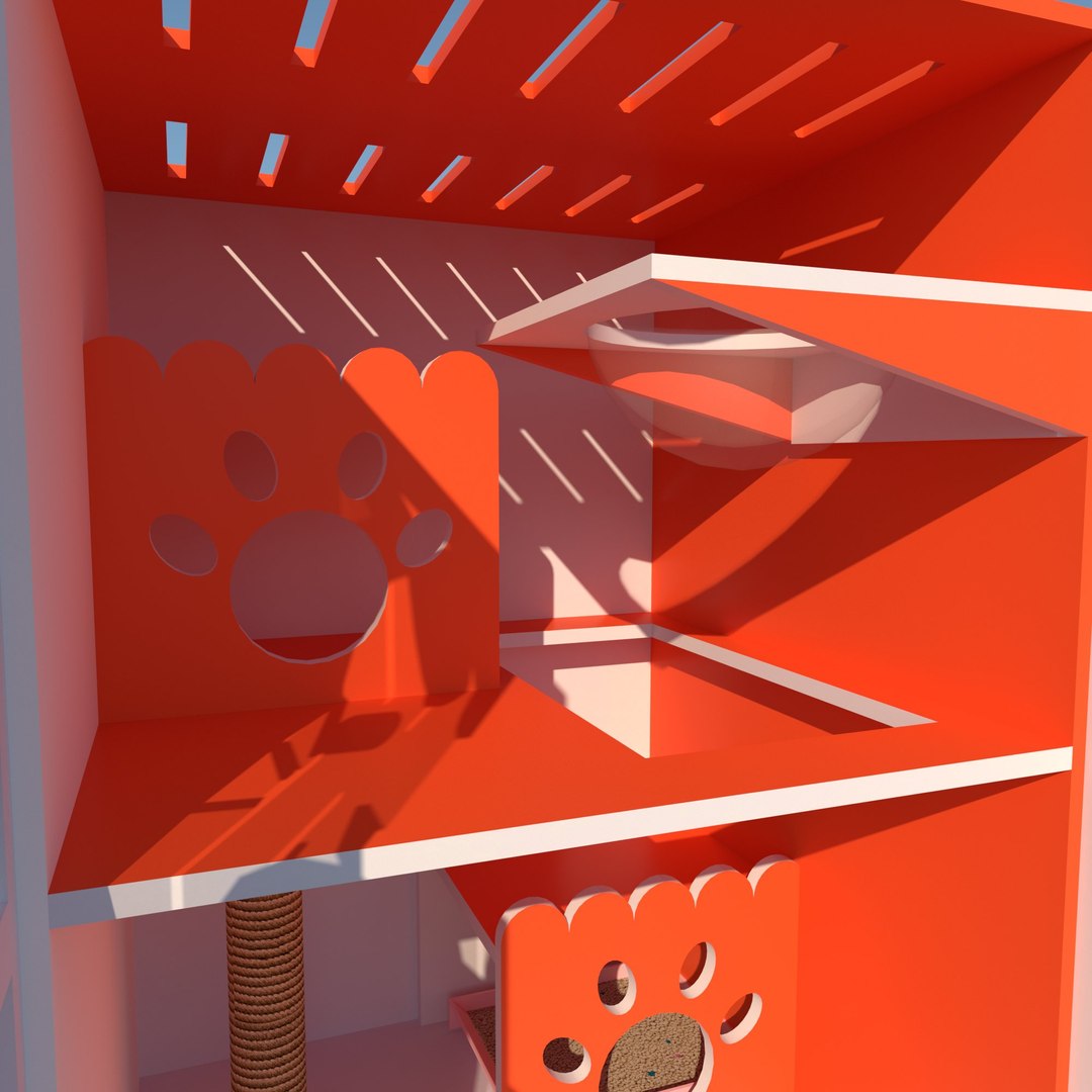 Orange Cat House 3D Model 3D Model - TurboSquid 2373931