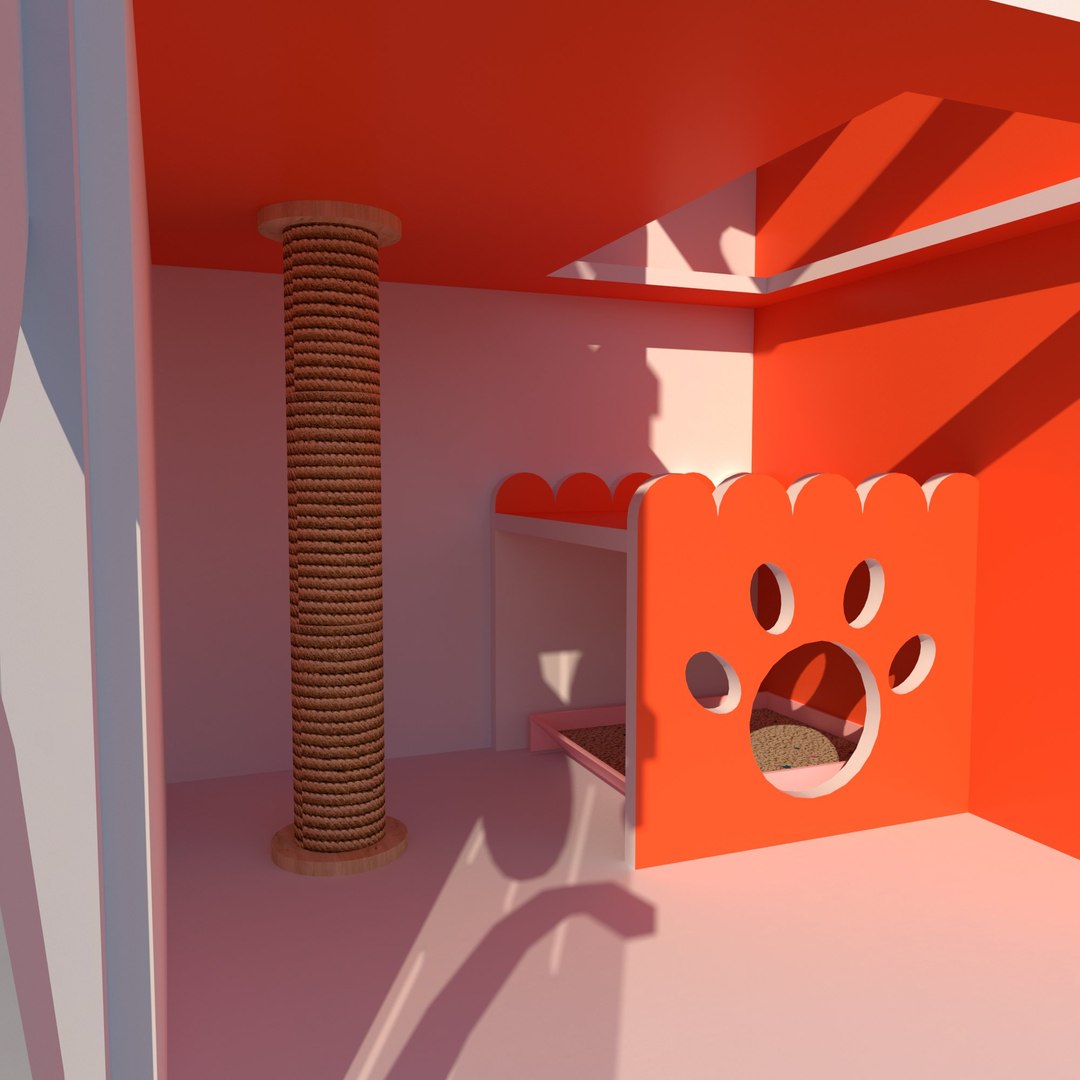 Orange Cat House 3D Model 3D Model - TurboSquid 2373931