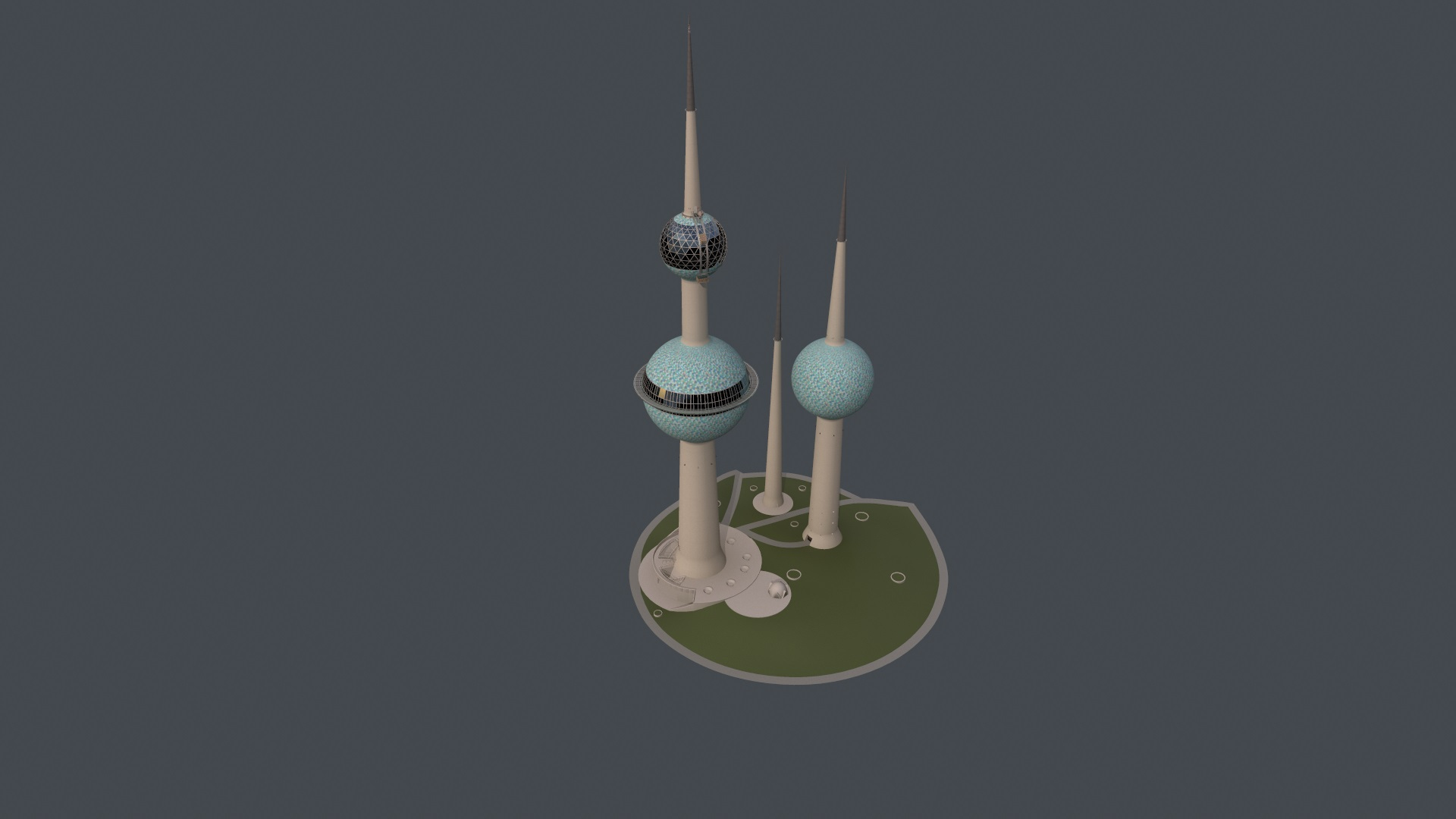 3D Kuwait Towers - TurboSquid 1917137