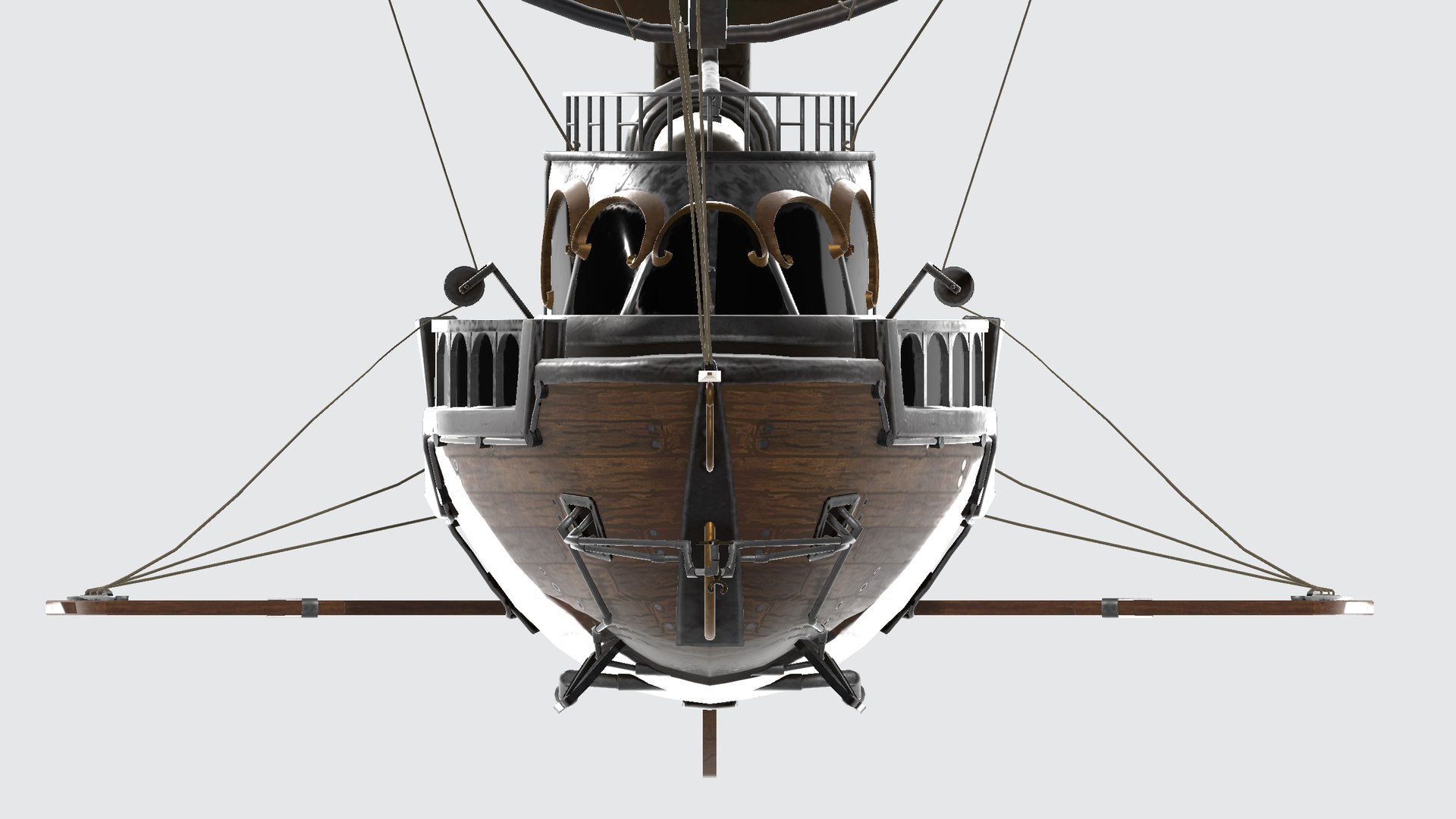 3D Steampunk Dirigible With Ship Model - TurboSquid 2321688