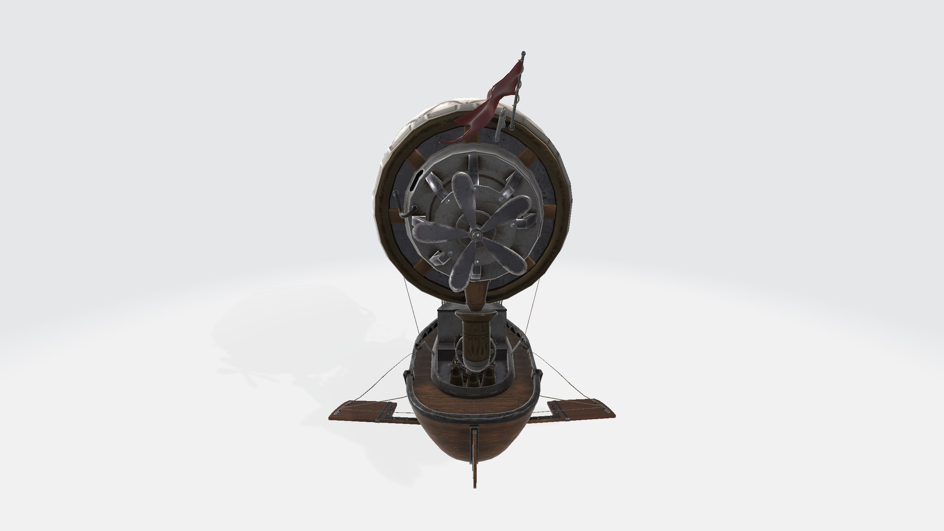 3D Steampunk Dirigible With Ship Model - TurboSquid 2321688