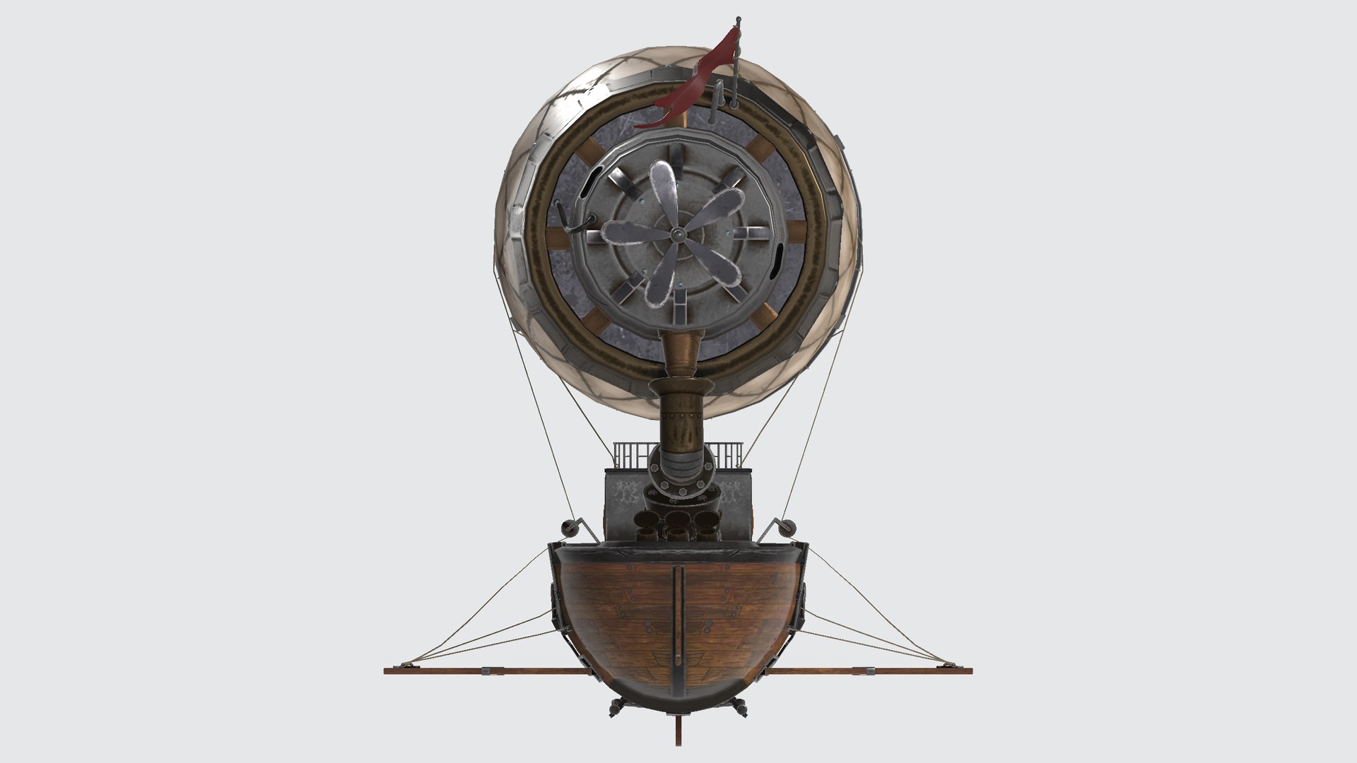 3D Steampunk Dirigible With Ship Model - TurboSquid 2321688