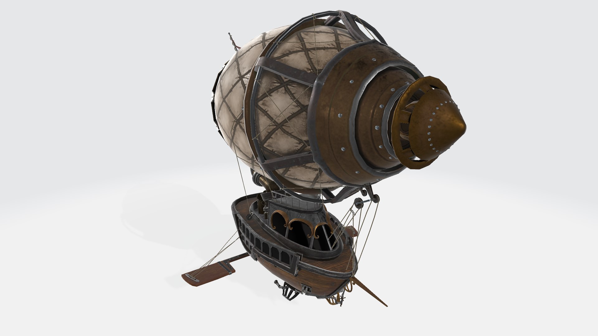 3D Steampunk Dirigible With Ship Model - TurboSquid 2321688