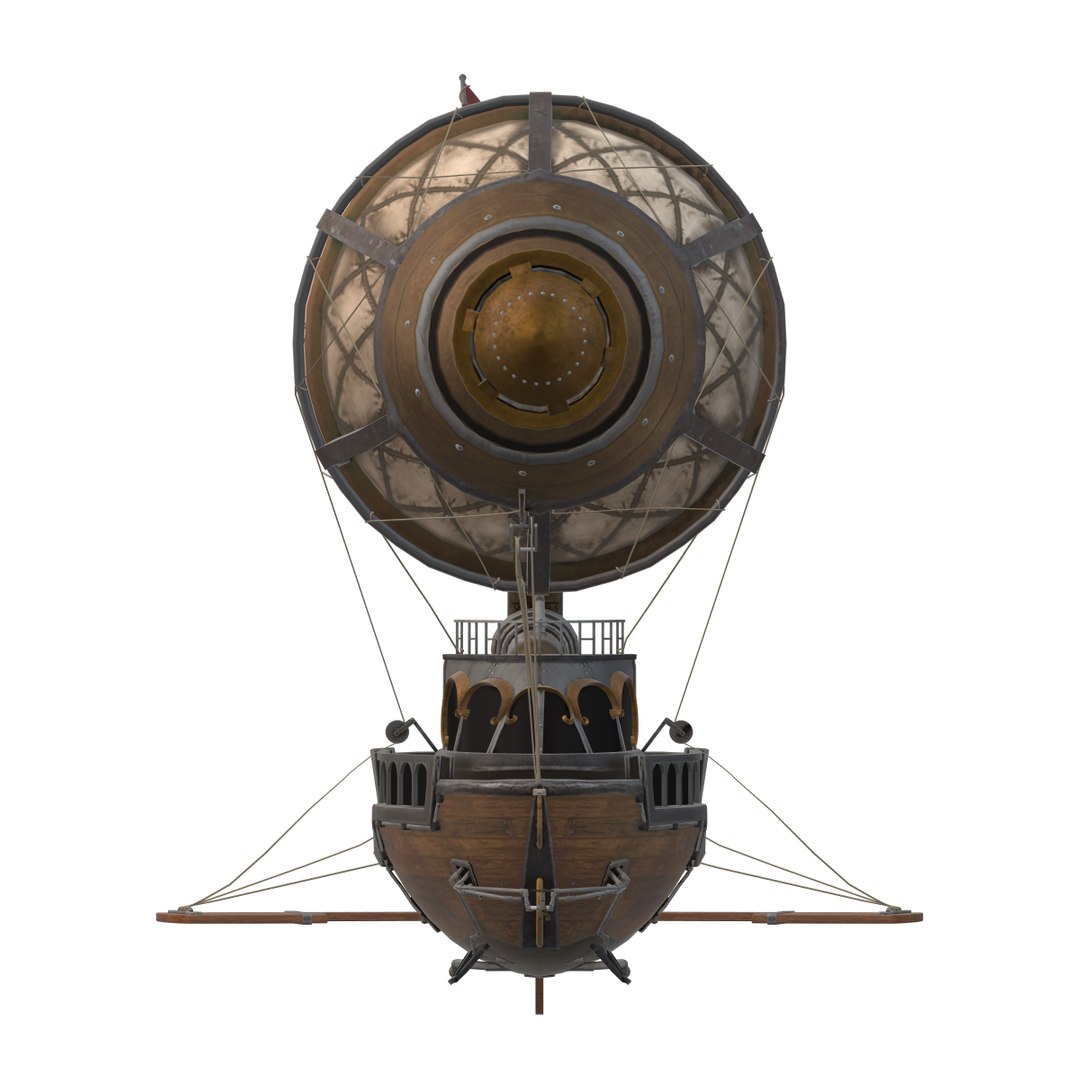3D Steampunk Dirigible With Ship Model - TurboSquid 2321688
