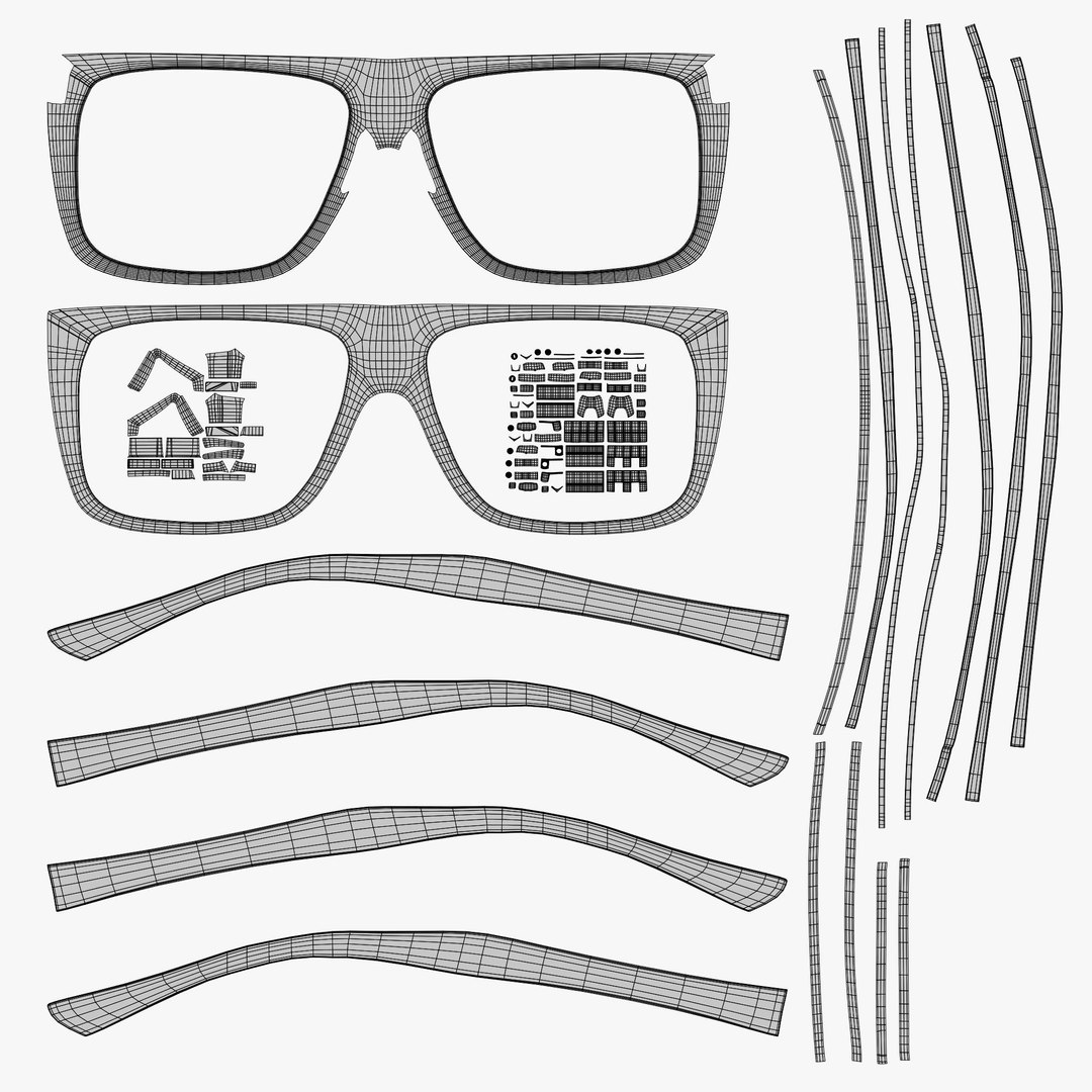 Glasses Flat Top Model - TurboSquid 1985199