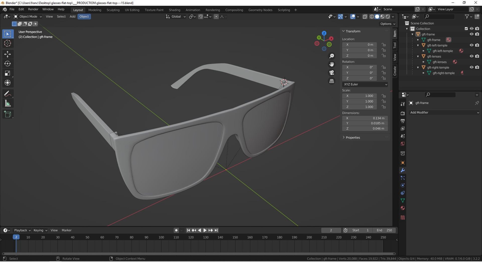 Glasses Flat Top Model - TurboSquid 1985199