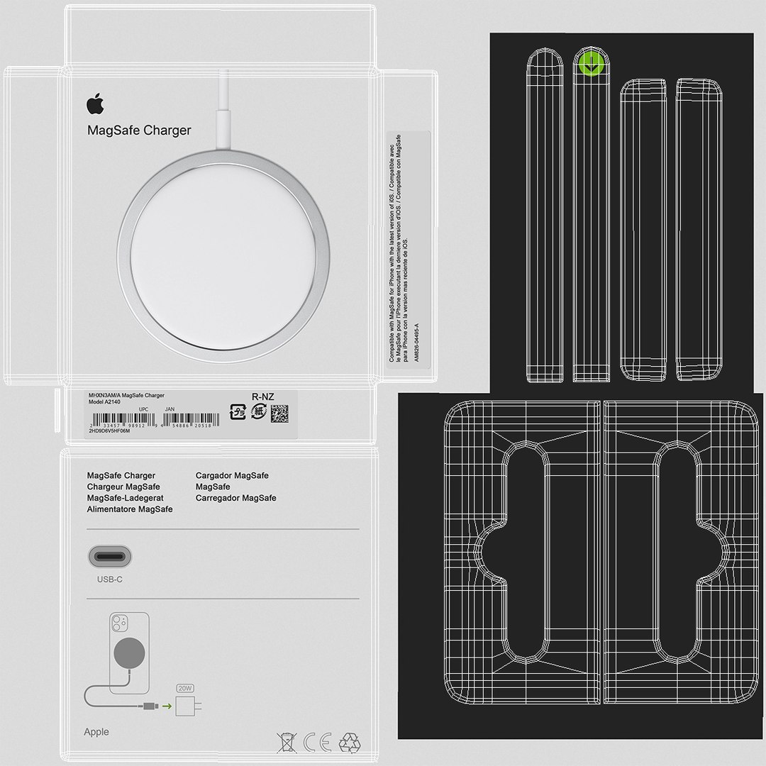 3D Apple MagSafe Charger Packaging Model - TurboSquid 2220664