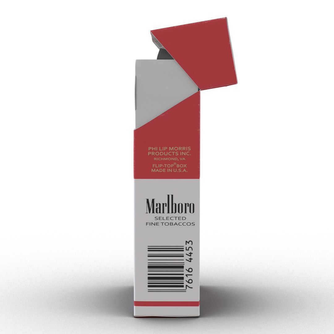 Opened Cigarettes Pack Marlboro 3d Model